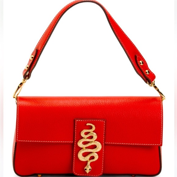 Divina Firenze | Bags | Divina Firenze Italian Red Leather Shoulder ...